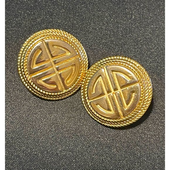 Givenchy | Jewelry | Givenchy Logo Plated Gold Bold Clips Designer ...